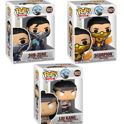 3 Set Mortal Kombat 1 - Sub Zero Liu Kang Scorpion Pop! Vinyl Figure ...
