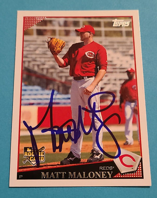 MATT MALONEY Rookie Signed 2009 Topps #UH143 Cincinnati Reds Autograph ...
