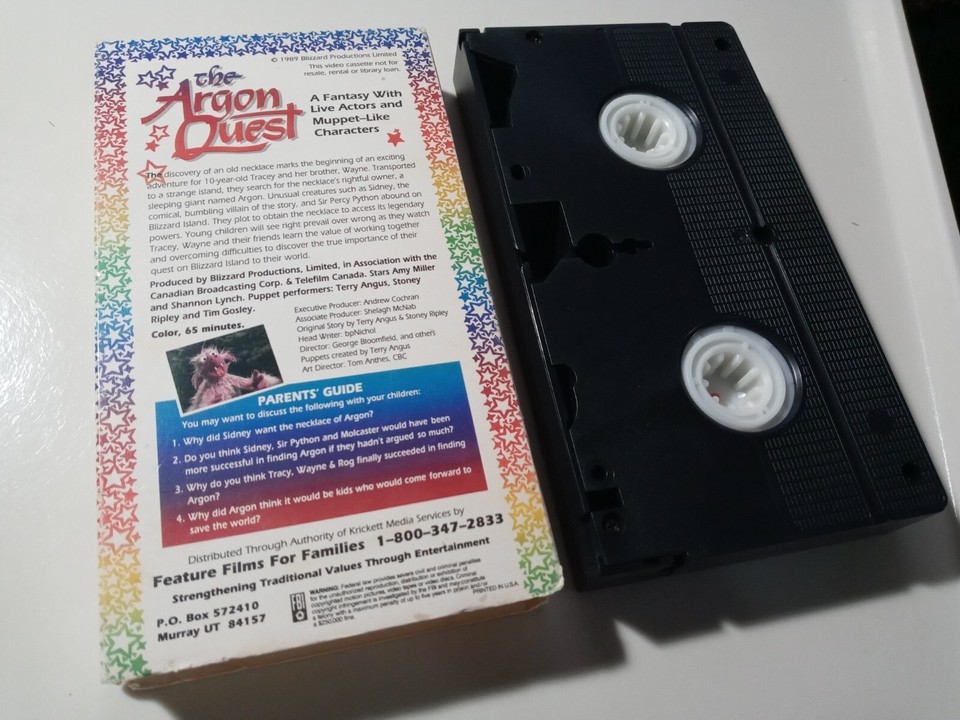 The Argon Quest - VHS Tape 1989 - Children's/Family Movie Time - Retro ...