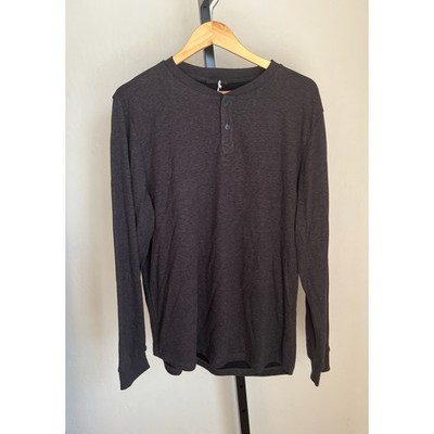 Marine Layer Long Sleeve Faded Black Henley Large Mens New tags | eBay