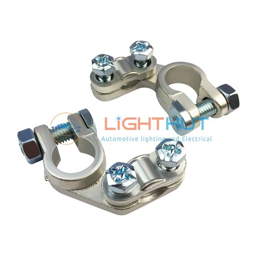 2 x Premium Quality Plated Brass Heavy Duty Offset Battery Terminals ...