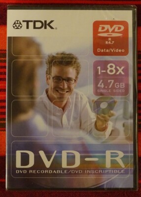 TDK DVD-R Recordable/Inscriptable 1-8x 4.7GB single sided, new and ...