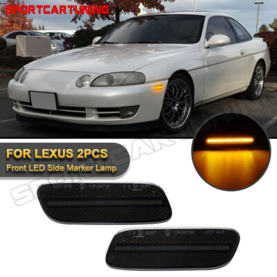 Smoke For Lexus SC300 SC400 1992-2000 Amber LED Front Bumper Side ...