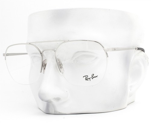 Ray-Ban Semi Rimless Eyeglasses Glasses RB6444 2501 Polished Silver ...