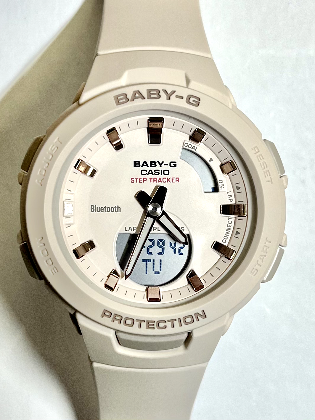 CASIO BABY-G G-SQUAD BSA-B100-4A1JF Beige Women's Watch 2018 New in Box ...