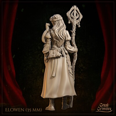 Elowen Girl Female with Ferret Druid Sorcerer Wizard Cleric Miniature ...