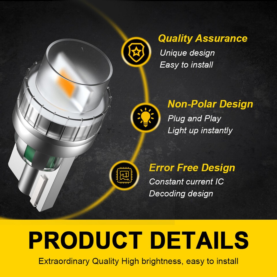 Amber T10 168 194 LED Side Light Bulb For Toyota RAV4 Tacoma Corolla ...