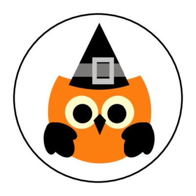 30 Cute Pumpkin Owl Witch Halloween Envelope Seals Labels Stickers 1.5 ...