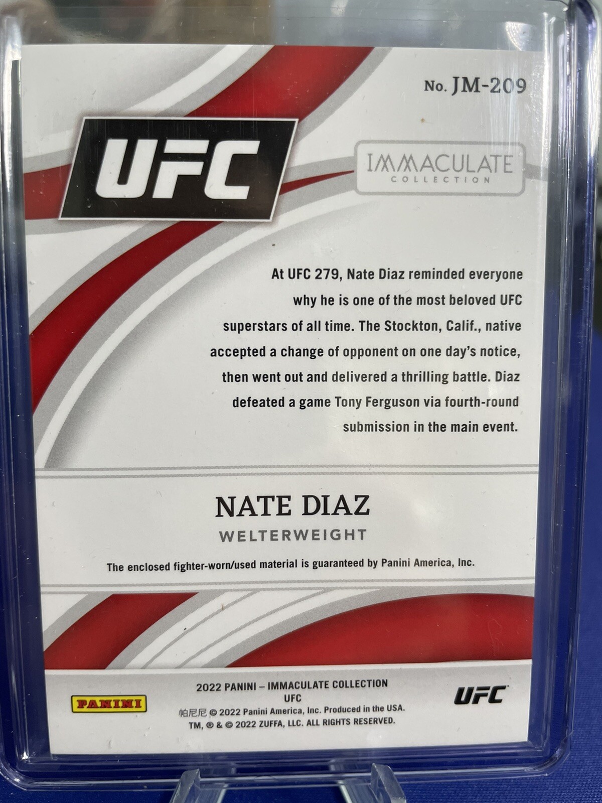 2022 PANINI IMMACULATE UFC PATCH RELIC JERSEY NATE DIAZ /6 | eBay