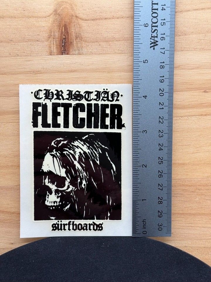 VINTAGE CHRISTIAN FLETCHER SURFBOARDS SKULL CLEAR STICKER RARE! | eBay