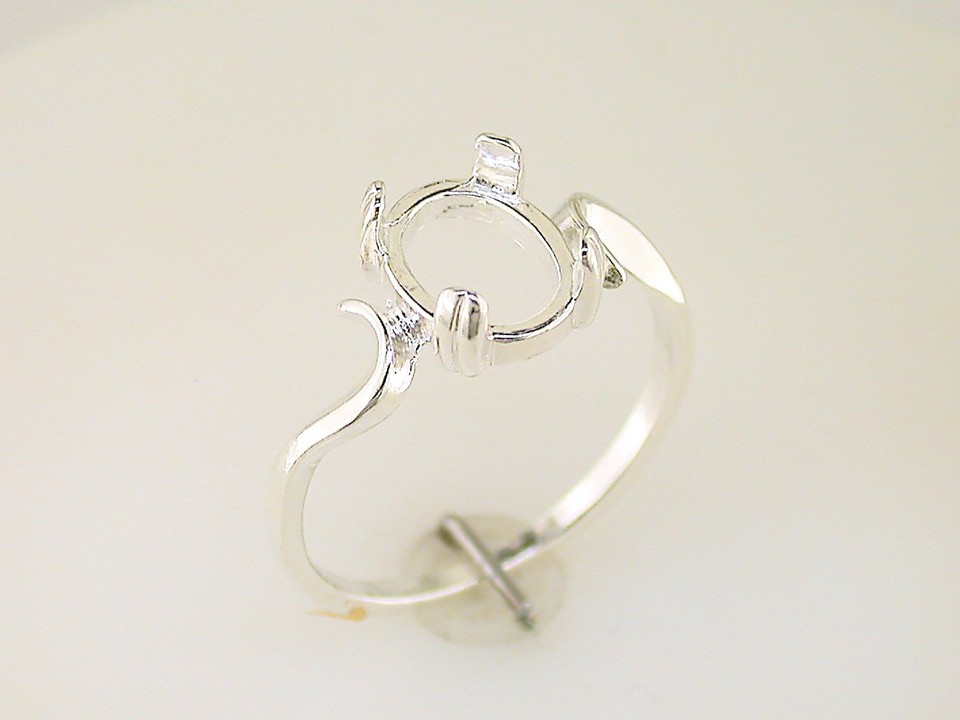Oval Cabochon Swirl Ring Setting Sterling Silver | eBay