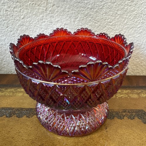 Vintage Fenton Red Orange Carnival Candy Dish Sugar Bowl Replacement *read | eBay