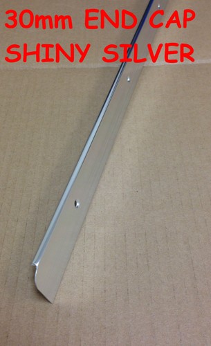 Kitchen Worktop Edging Trim SHINY SILVER END CAP 30mm with screws ...