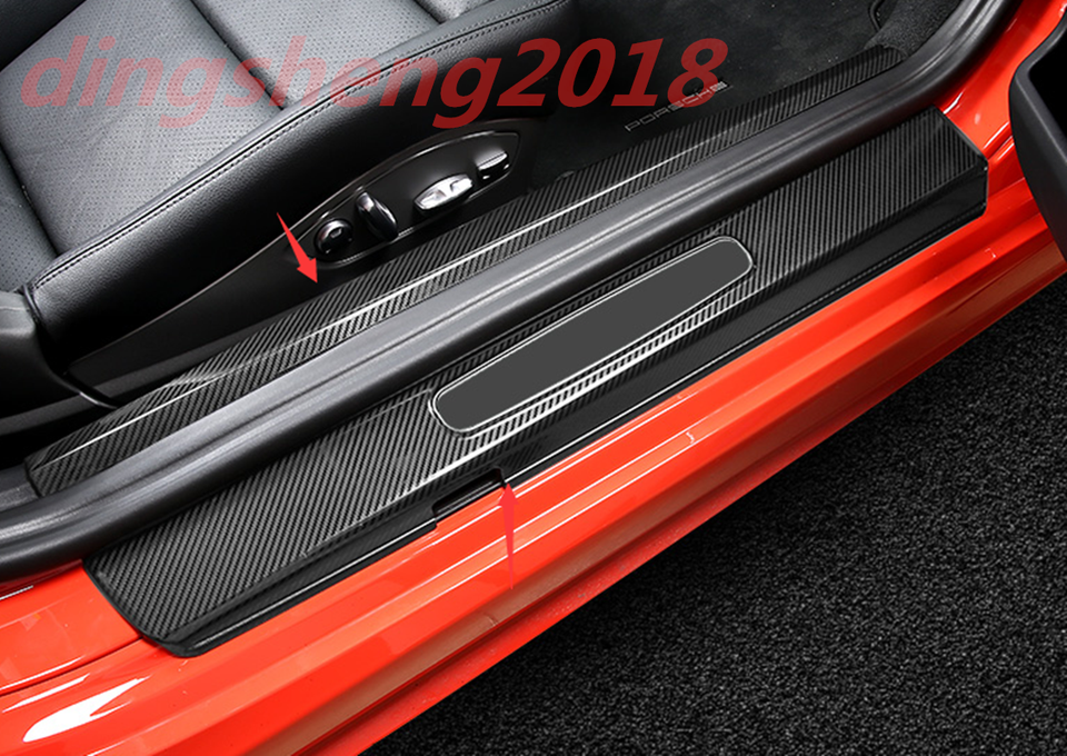 4PCS Outer Door Sill Scuff Plate Cover Trim For Porsche 718 Cayman ...