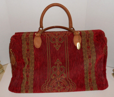 Vintage Gevive By Boyt Tapestry Travel Bag Carpet Bag YKK Zippers ...