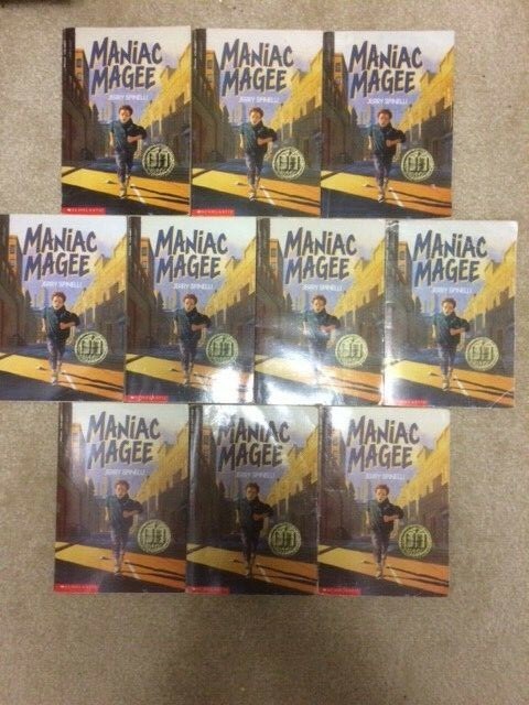 Maniac Magee class set Jerry Spinelli Newbery Guided Reading lot of 10 ...