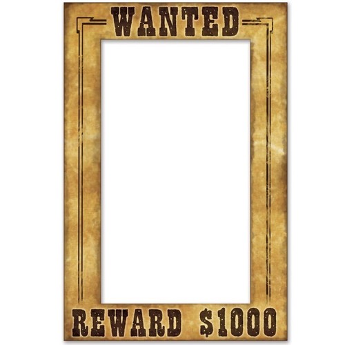 Western Wanted Reward Poster Photo Frame 15½" x 23½" Paper Wild West ...