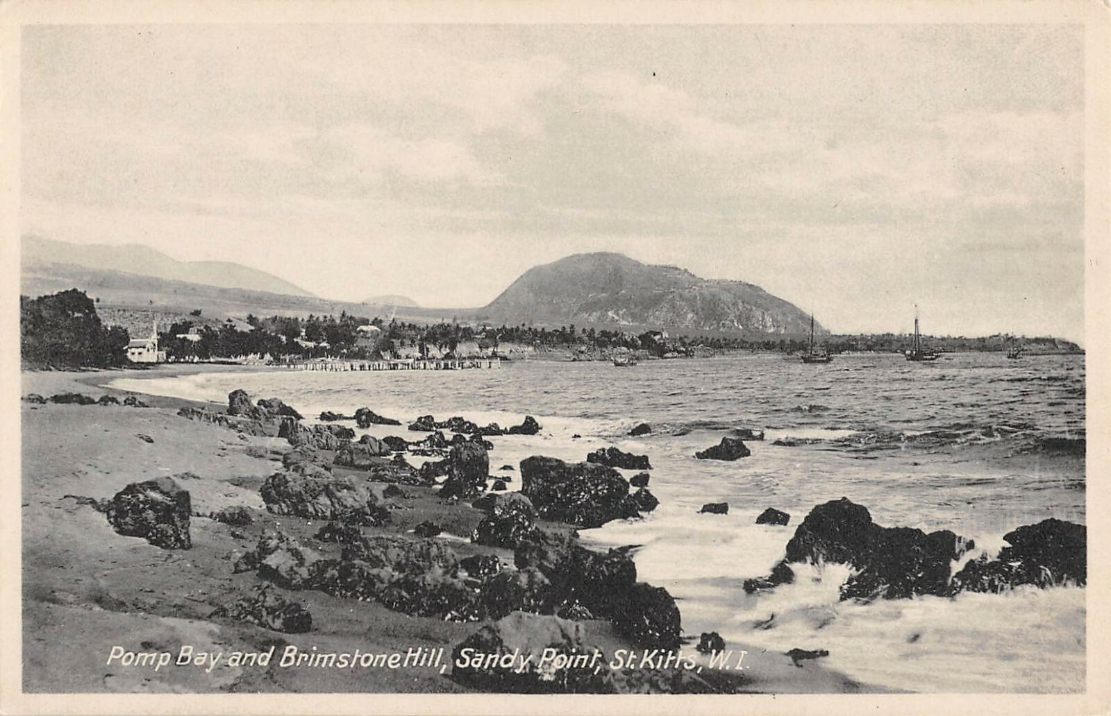 SANDY POINT, ST. KITTS, BWI, POMP BAY & BRIMSTONE HILL, LOSADA, PUB ...