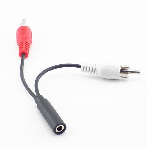 3.5mm Stereo AUX Cable Mini Jack Female to 2 RCA Male Plug Adapter Cord ...