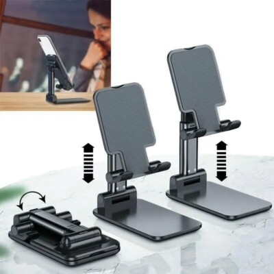 Phone Desk Holder Stand Foldable Desktop Table Mount For Mobile Tablet ...