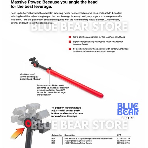 Solid Rebar Bender Hickey Bar for Bending #3 #4 3/8” 1/2” Extendable ...