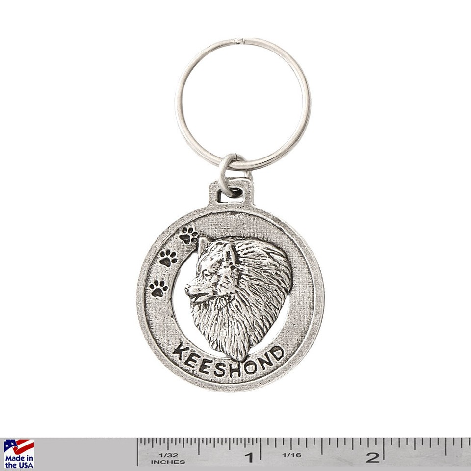 Creative Pewter Designs Keeshound Dog Pewter KeyChain, Key Fob, D110KC ...