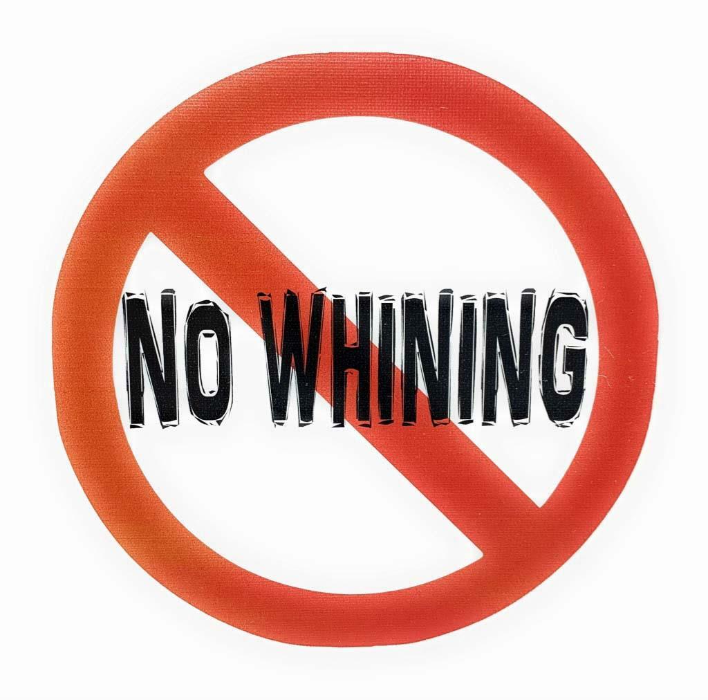 NO WHINING 5" Set of 2 Fabric Novelty Decal Sticker for Wall Mirror ...