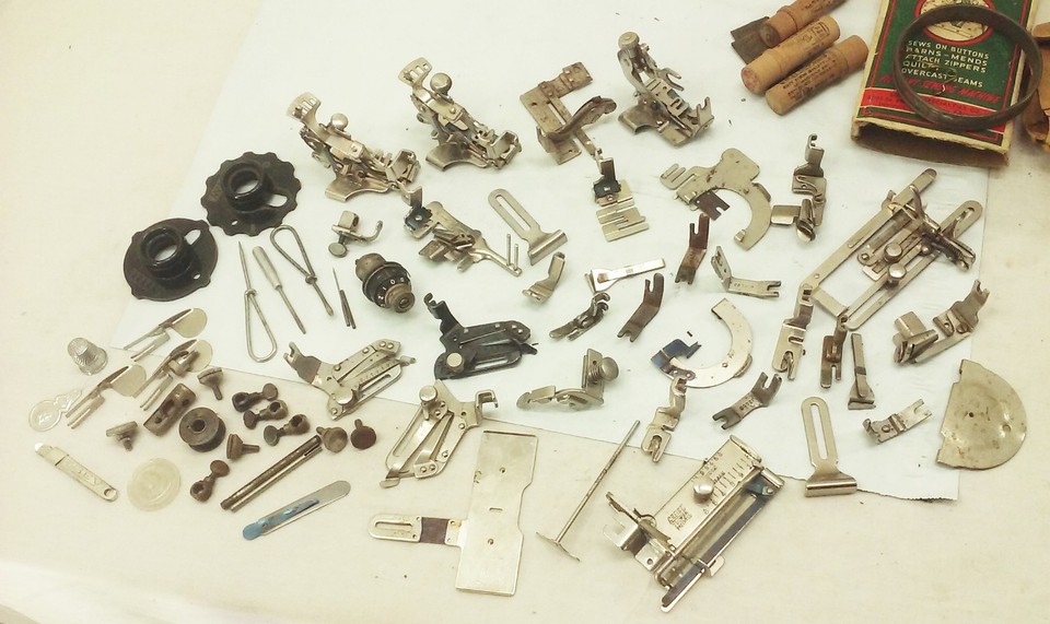 Vtg Singer sewing machine attachments accessories pieces lot | eBay