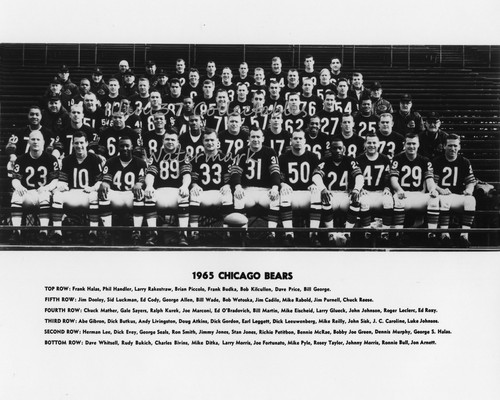 1965 CHICAGO BEARS 8X10 TEAM PHOTO GAYLE SAYERS DICK BUTKUS ROOKIES ...