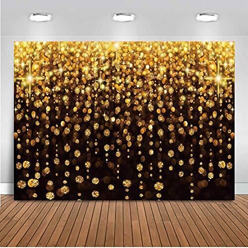 8X6ft Black and Gold Backdrop Golden Spots Backdrop Vintage Astract ...