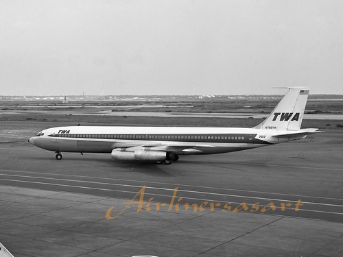 TWA Boeing 707-331 N769TW Taxiing at IDL in 1960 8"x12" B&W Print | eBay