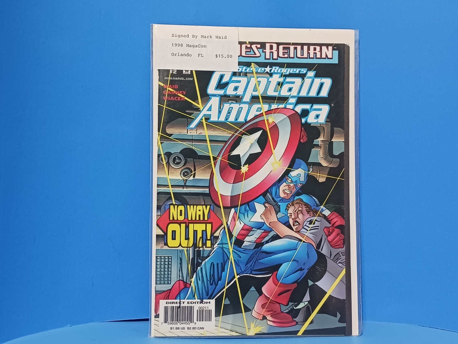 Captain America Steve Rogers #2 Signed By Mark Waid COA Marvel Comics ...