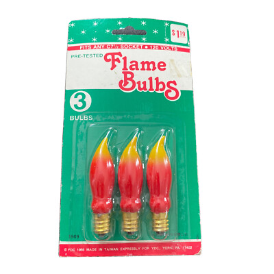 Red & Yellow Beacon Flame Bulbs C7 1/2 C7.5 Socket Pack of 3 Bulbs New ...