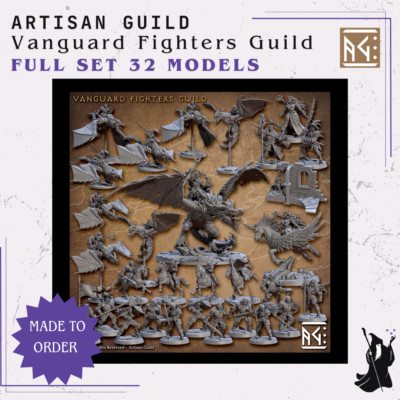 Vanguard Fighters Guild Full Set DnD Miniature D&D RPG 40K Wargame | eBay