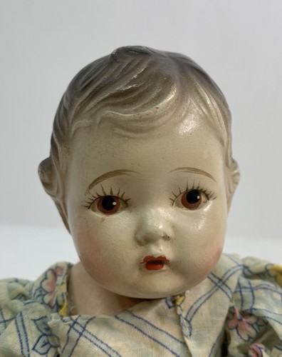 All Composition Doll Baby Japan Sculpted Hair Painted Eyes 9 1/4” Vntg ...