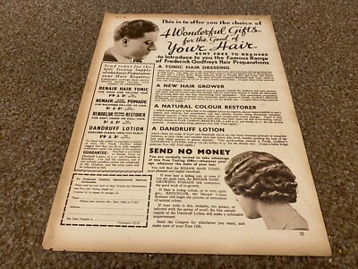 FTWB4 MAGAZINE ADVERT 12X9 FREDRIC GODFREY HAIR PREPARATIONS | eBay UK