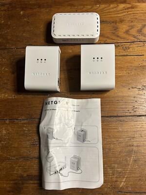 Netgear Bundle 85 Mbps Wall-Plugged Ethernet Adapter XET1001 Powerline ...