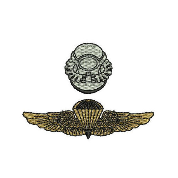 USMC FORCE RECON Parachutist Bubble Wings and helmet Embroidered Shirt ...
