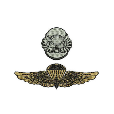 USMC FORCE RECON Parachutist Bubble Wings and helmet Embroidered Shirt ...