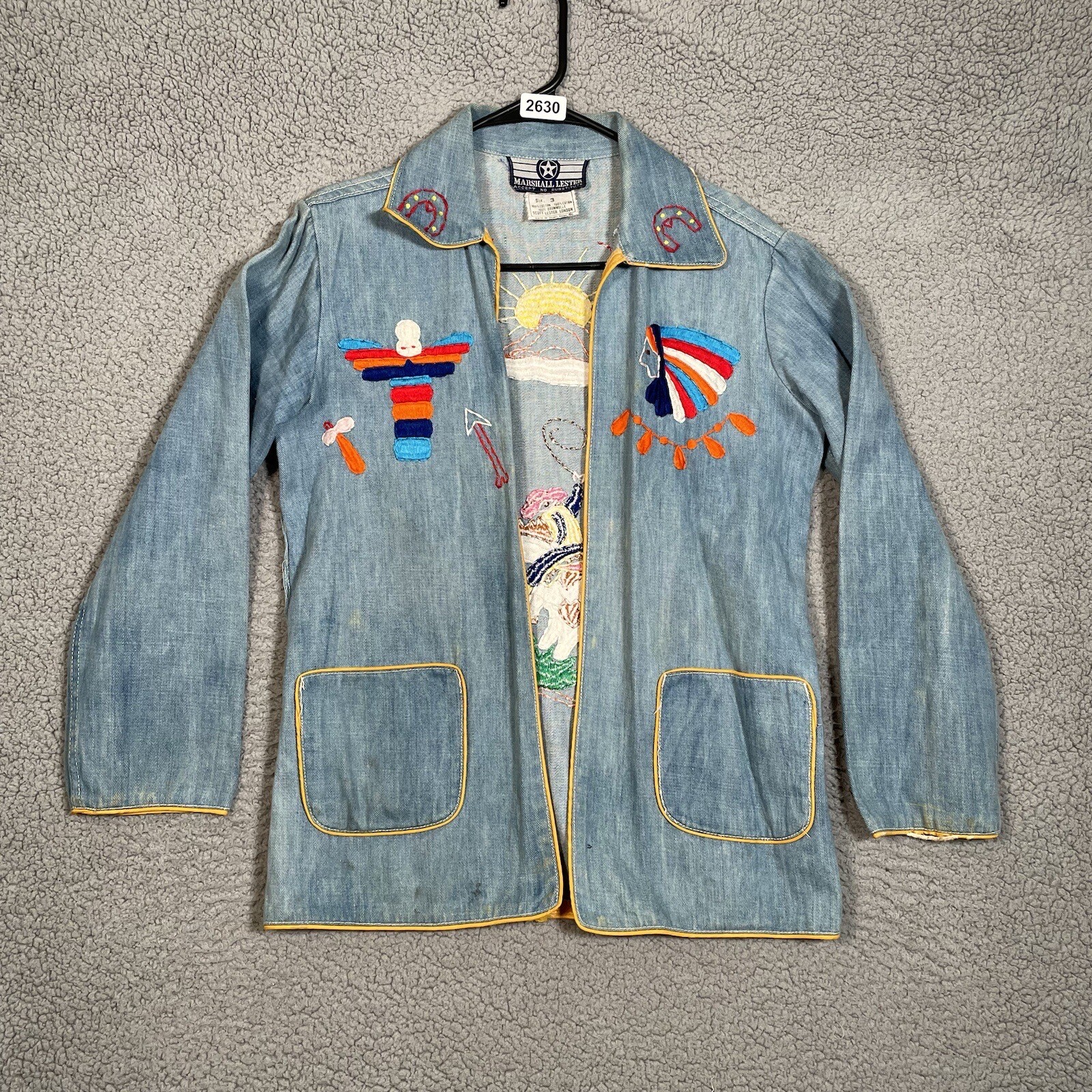1970s Marshall Lester Embroidered Jean Jacket Funk n … - Gem