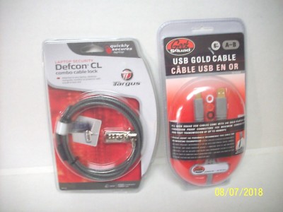 Laptop Security Defcon CL Combo Cable Lock & Geek Squad USB Gold Tip ...