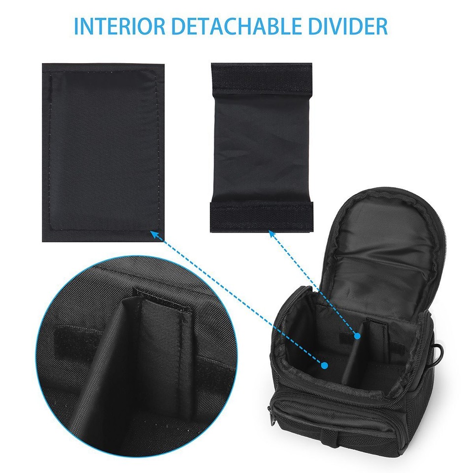 Black Camera Protective Bag Shoulder Pouch Zipper Case for Nikon Canon ...