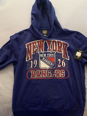 NY RANGERS HOODIE SWEATSHIRT PULLOVER 47 BRAND MEDIUM MSG NHL HOCKEY ...