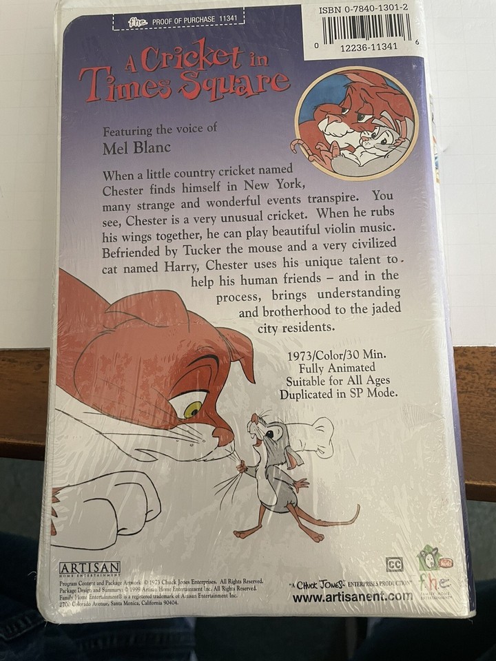 VINTAGE CHUCK JONES-A CRICKET IN TIMES SQUARE VHS 📼 1973 MEL BLANC | eBay