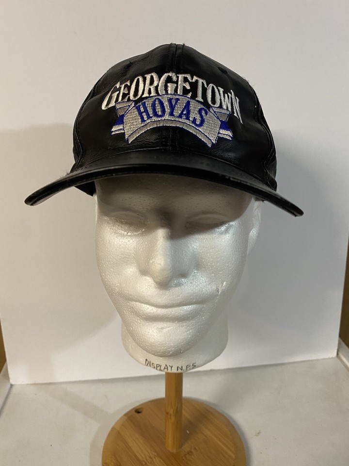 Old Skool Vtg 90s Cap Boy NCAA Georgetown Hoyas Leather Baseball Hat ...