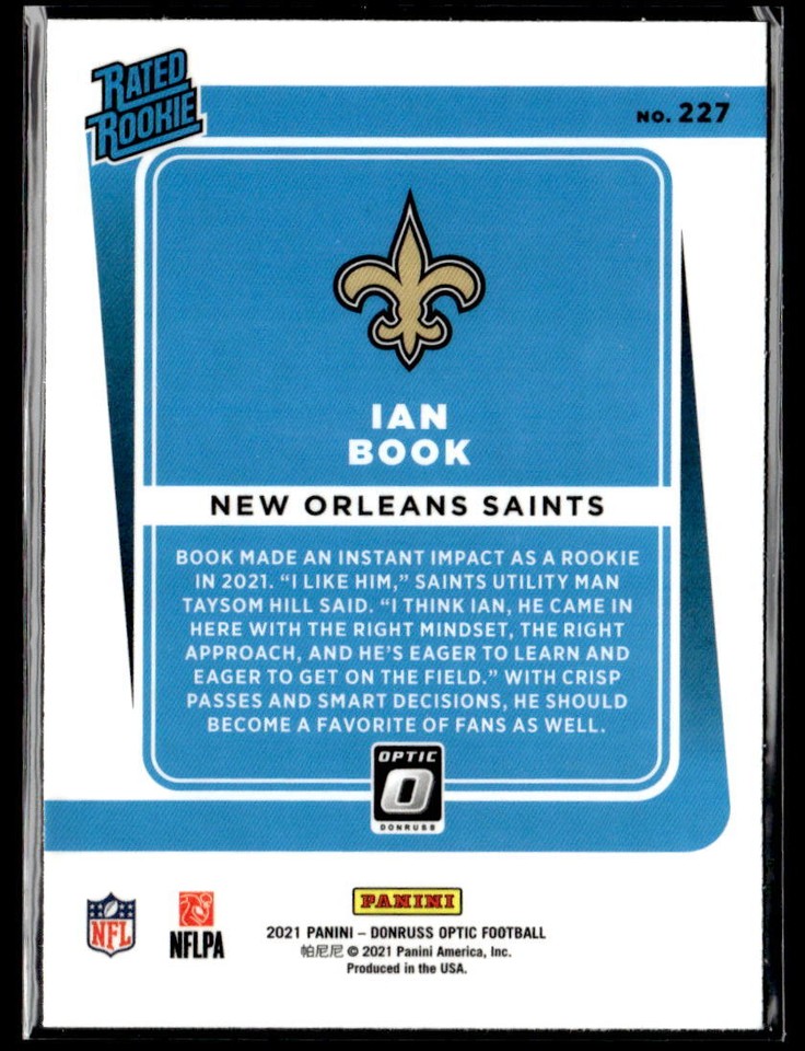 2021 Donruss Optic Ian Book #227 RC RC New Orleans Saints | eBay