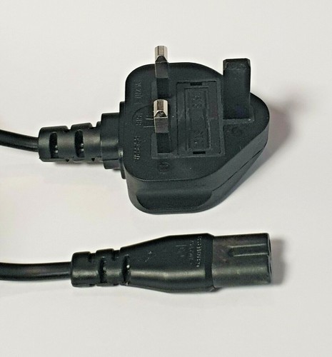 IEC C7 Figure 8 to UK Mains 3 Pin Power Lead Cable for Printer Laptop ...