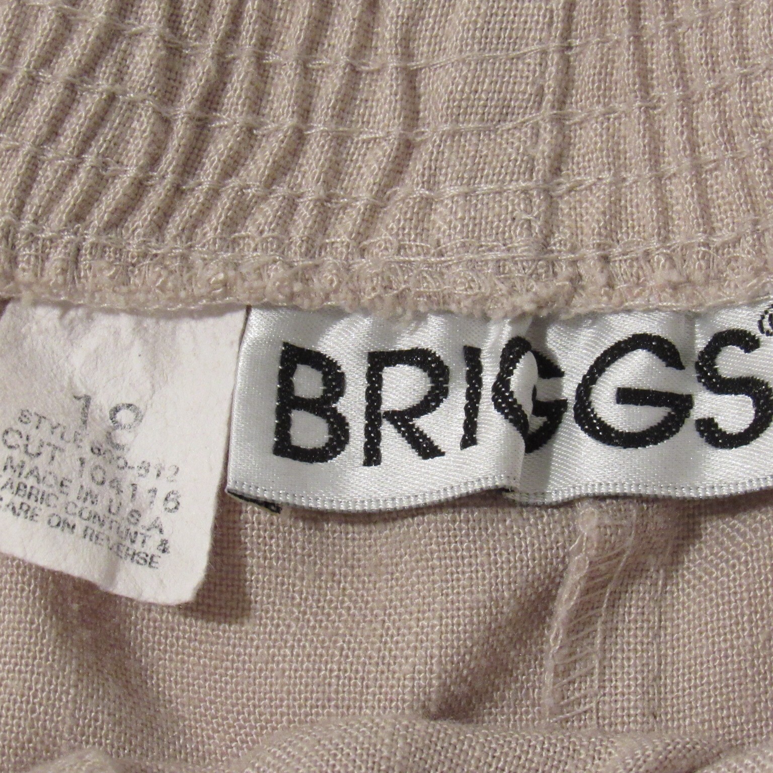 Briggs Womens Tan Elastic Waist Pull-on Comfort Stretch Straight Leg ...
