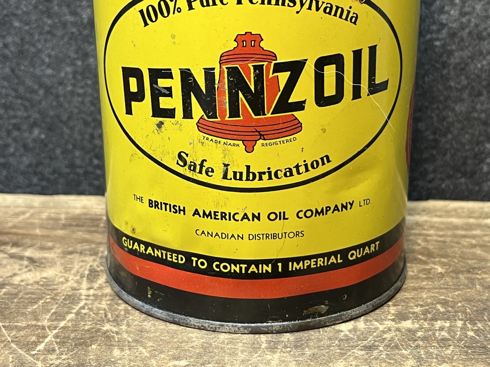 Vtg 40s Pennzoil Owls Motor Oil 1 Imperial Quart Oil Can British ...