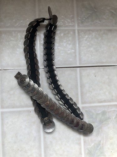 Silver Stretch Circle Coin Western Concho Belt Hippy Boho Cowgirl One ...